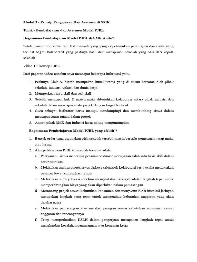 Tugas Topik 1 - PJBL - PPA SMK | PDF
