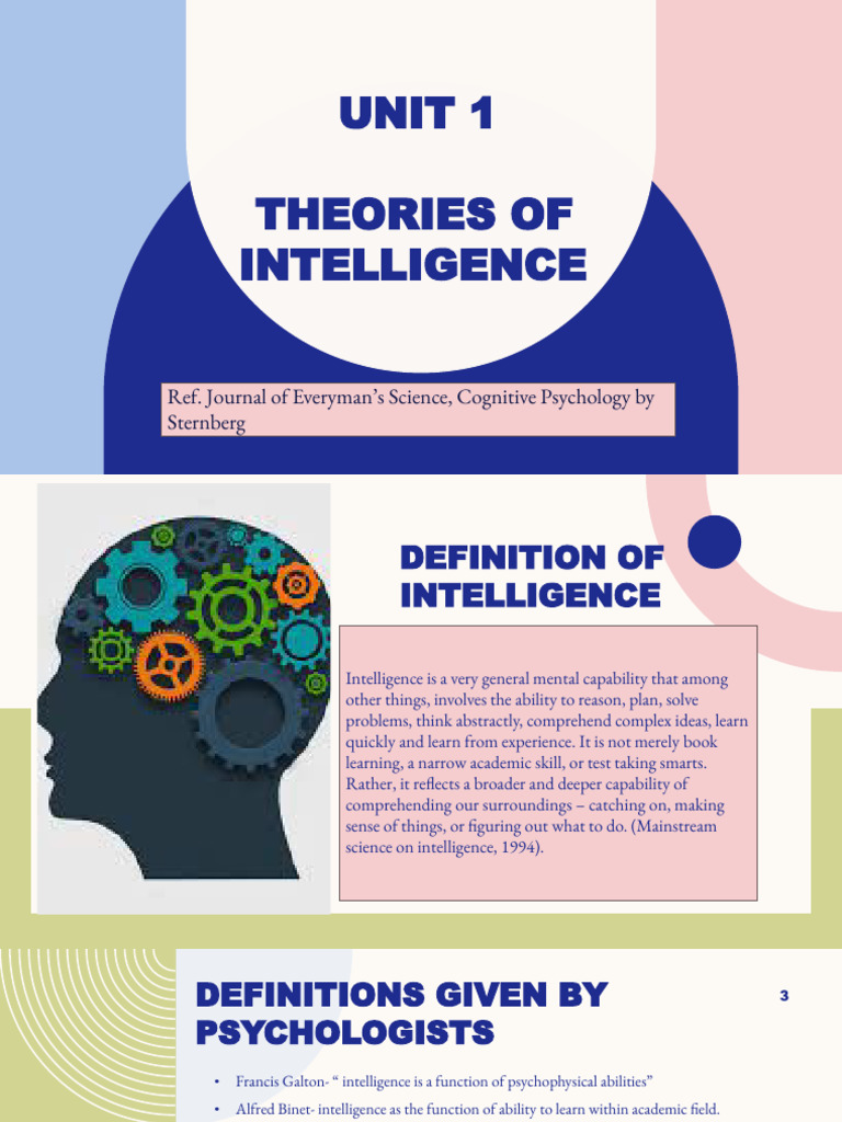 Theories of Intelligence - Unit 1 | PDF | Intelligence | Intelligence ...