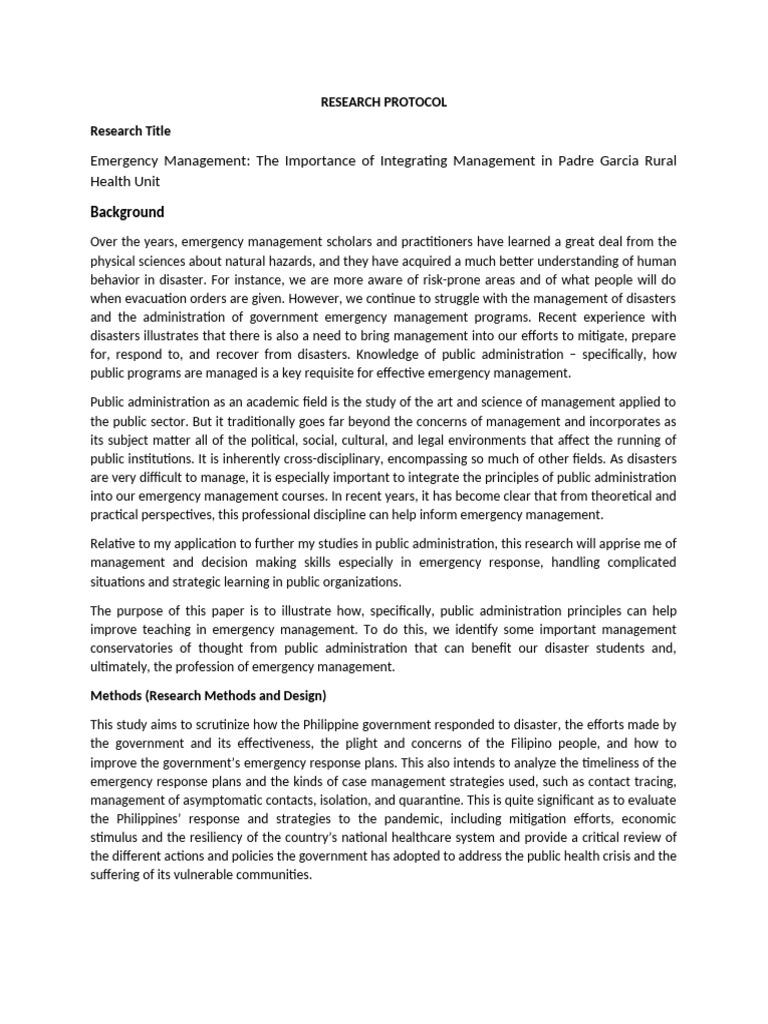 Research Protocol | PDF