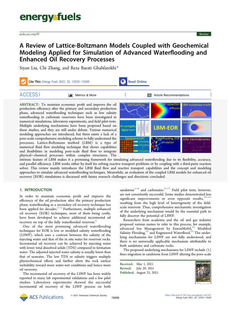 Liu Et Al 2021 A Review of Lattice Boltzmann Models Coupled With Geochemical Modeling Applied ...