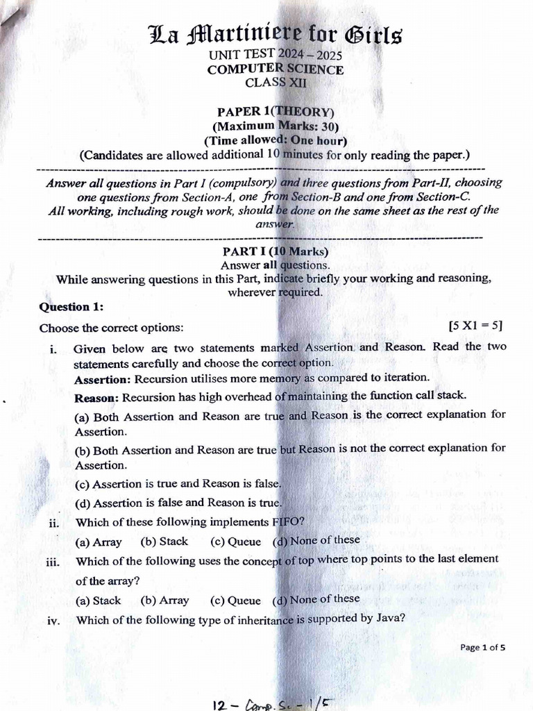 Computer LMG Unit Test 2024 | PDF