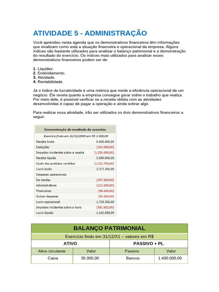 ATIVIDADE 5 - MÓDULO 3 | PDF