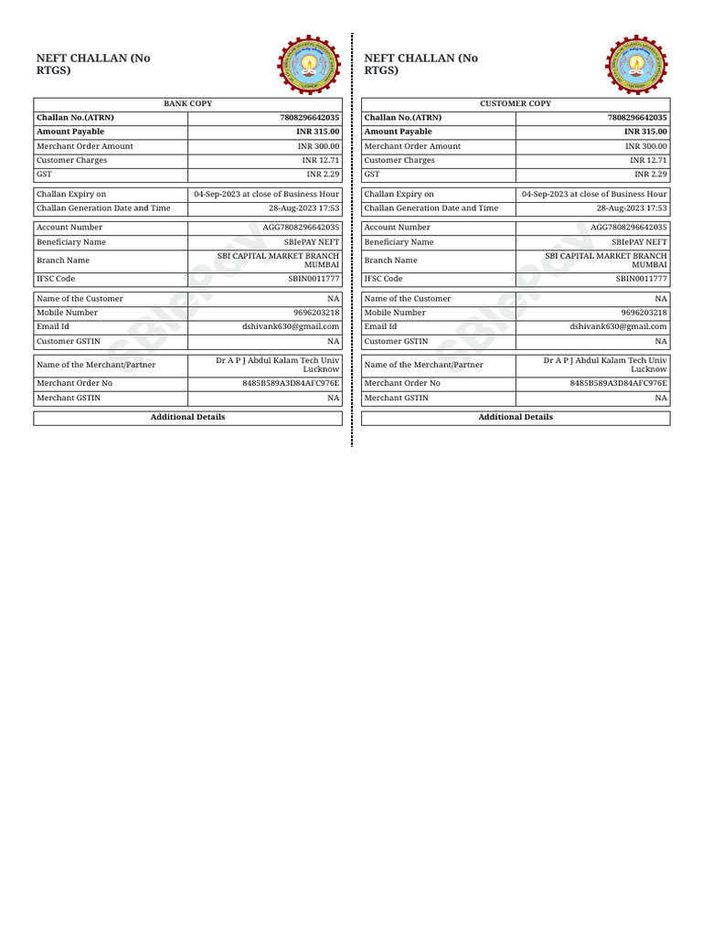 Sbiepay - Sbi Secure Merchant aggPayModeOrderChallanReceiptGenerator - Jsp#no-Back-Button | PDF