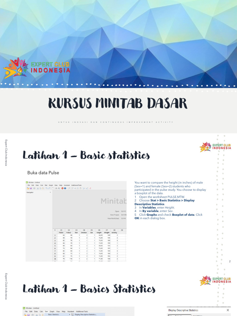 Basics Statistics Minitab 19 015905 Pdf