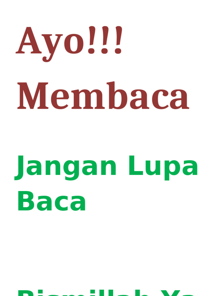 Ayo Membaca | PDF