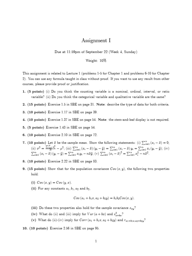 Assignment I.ver2 | PDF