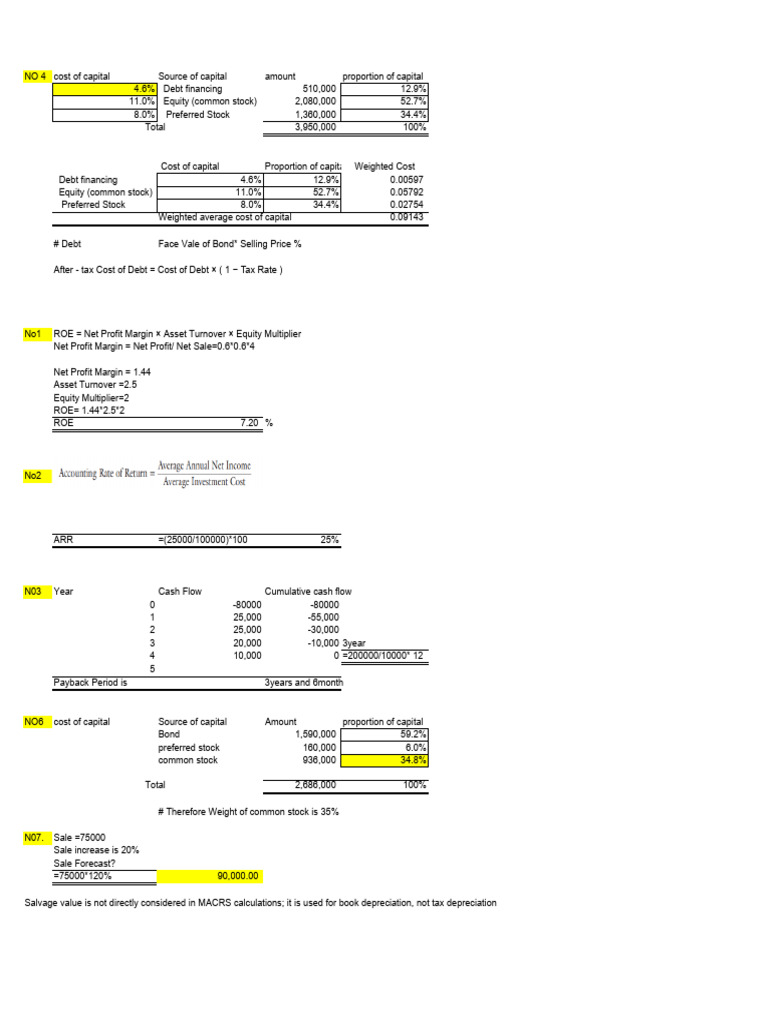 Formula-Finance Exercises | PDF