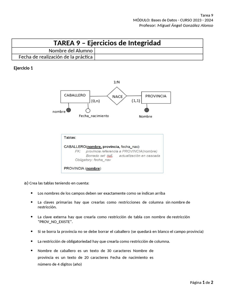 T9 - Ejercicios de Integridad 2 | PDF