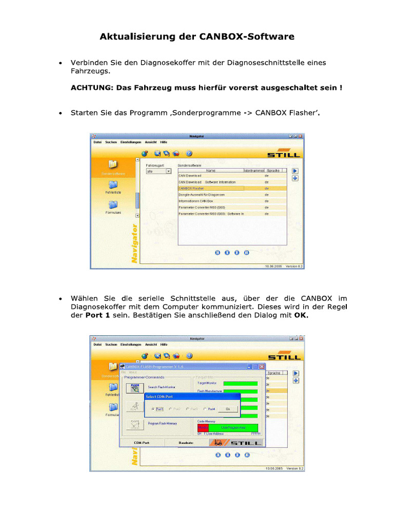 STILL Bedienungsanleitung CANBOX Flasher | PDF