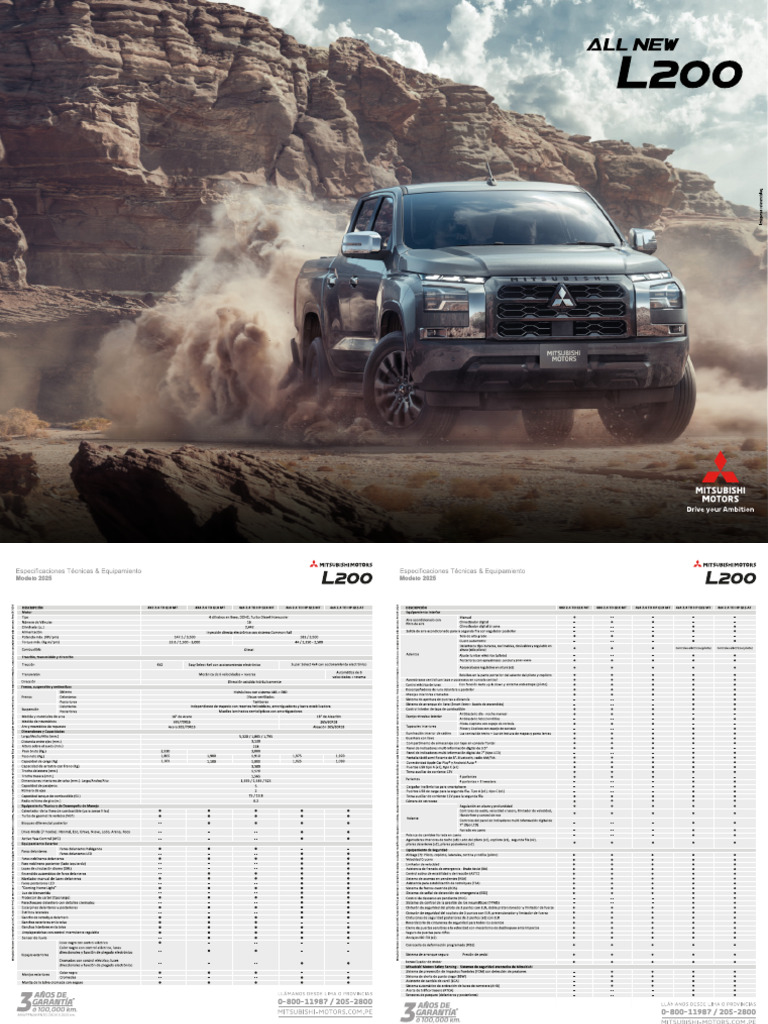 Ficha Tecnica L200 2025 | PDF