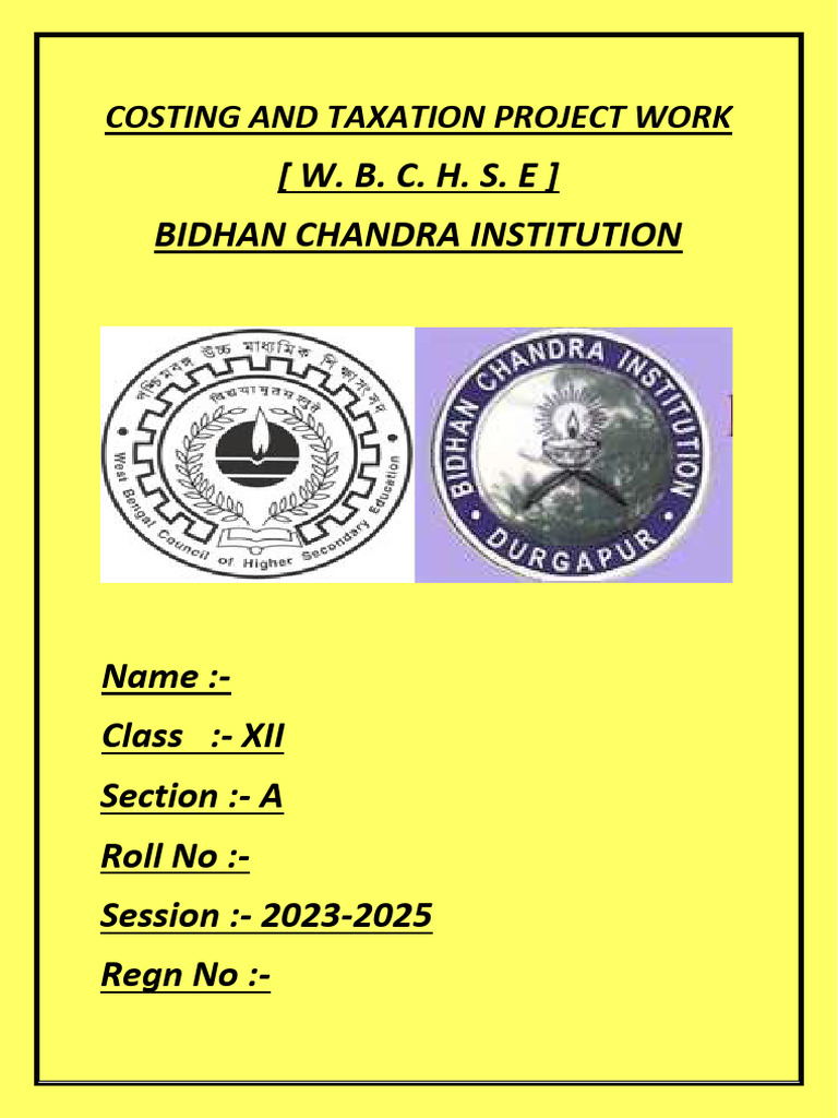 CSTX Project Work Class Xii (2023-2025) Cover Page | PDF