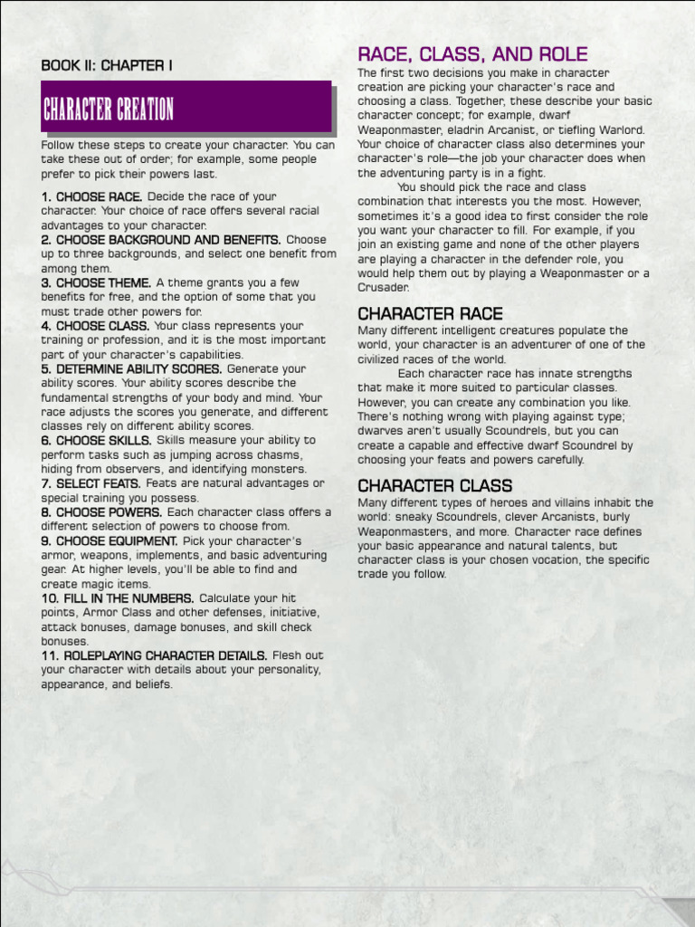 2-1 Character Creation | PDF