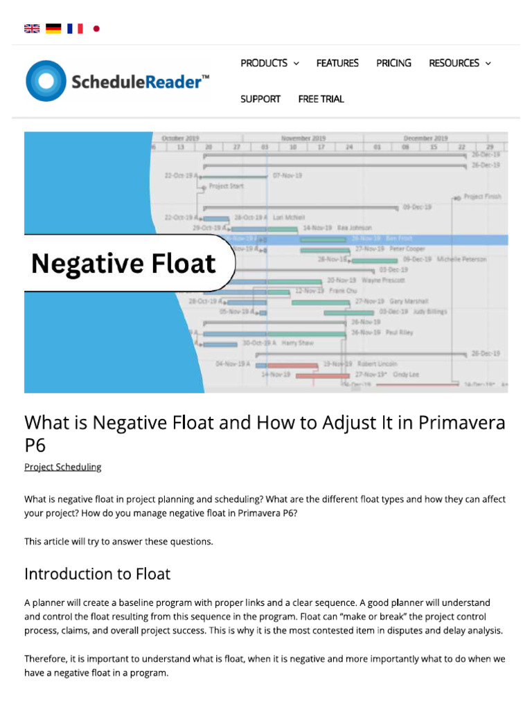 Negative Float | PDF