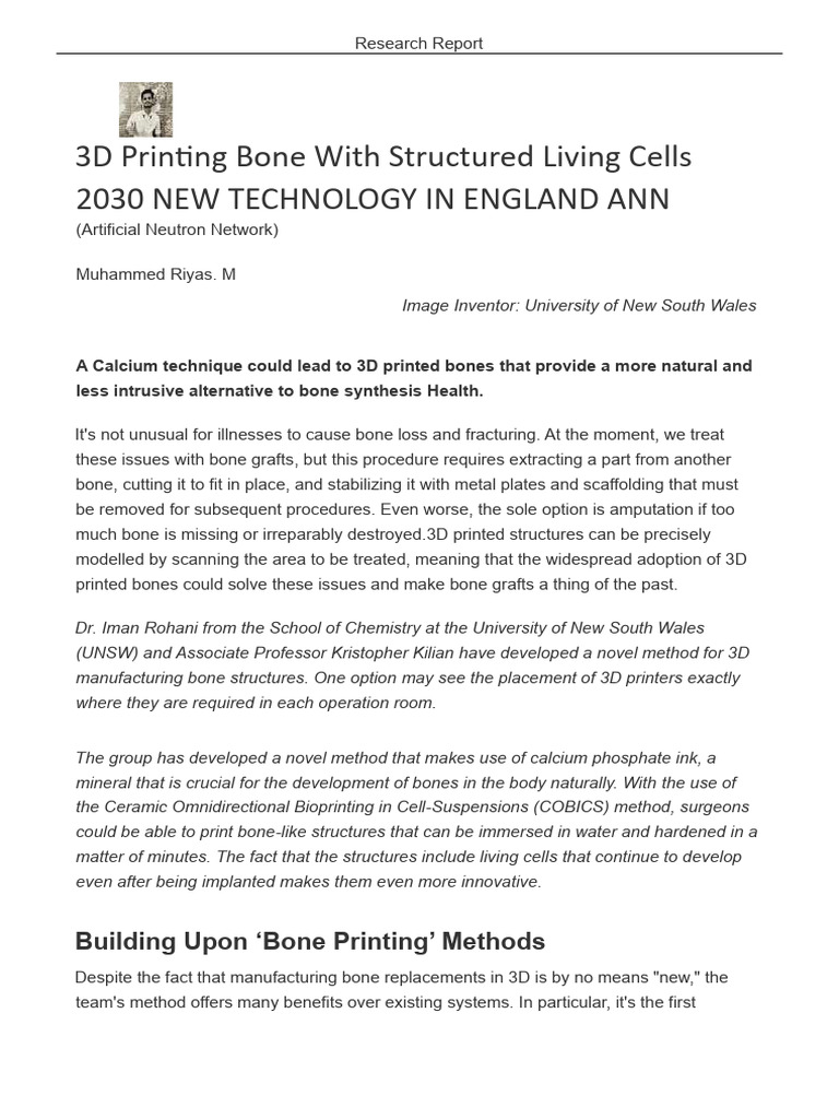 3D Printing Bone Like Structures That New ANN | PDF