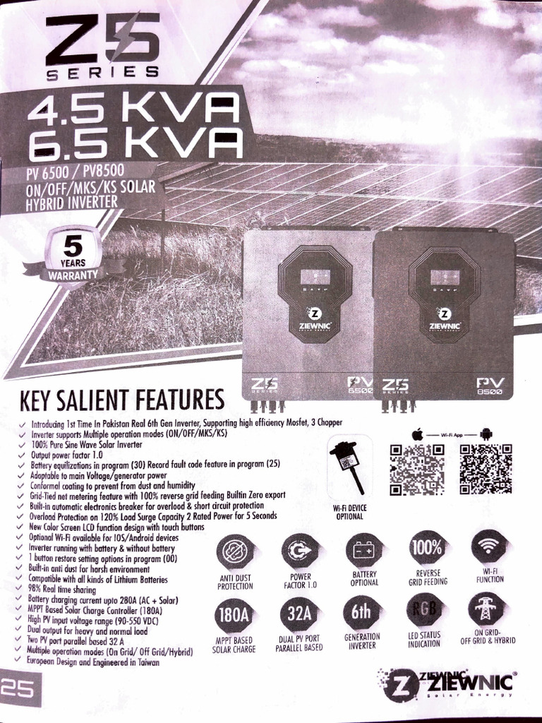 Ziewnic 4.5kw Solar Inverter User Manual | PDF