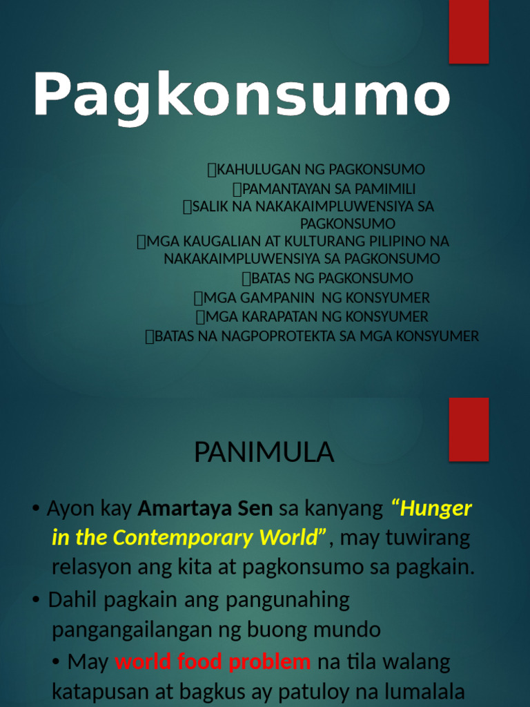 G9 AP Q1 Week 5 6 Pagkonsumo 1 | PDF