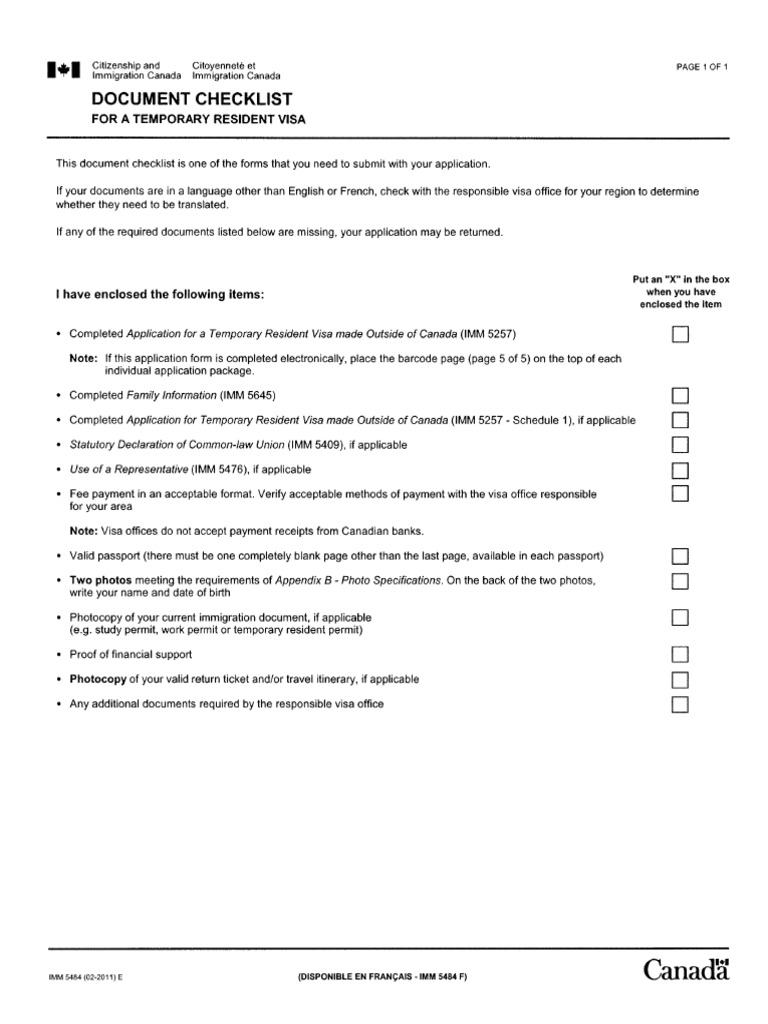 Temporary Resident Visa Application - General Information | PDF