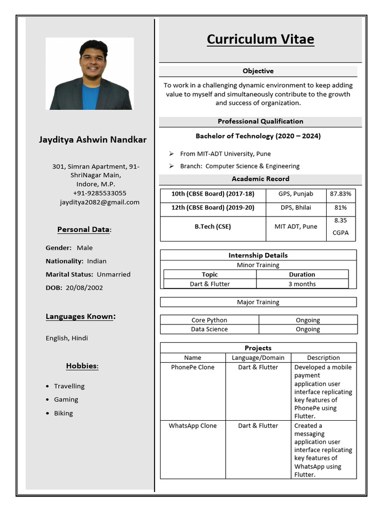 Jayditya Resume | PDF