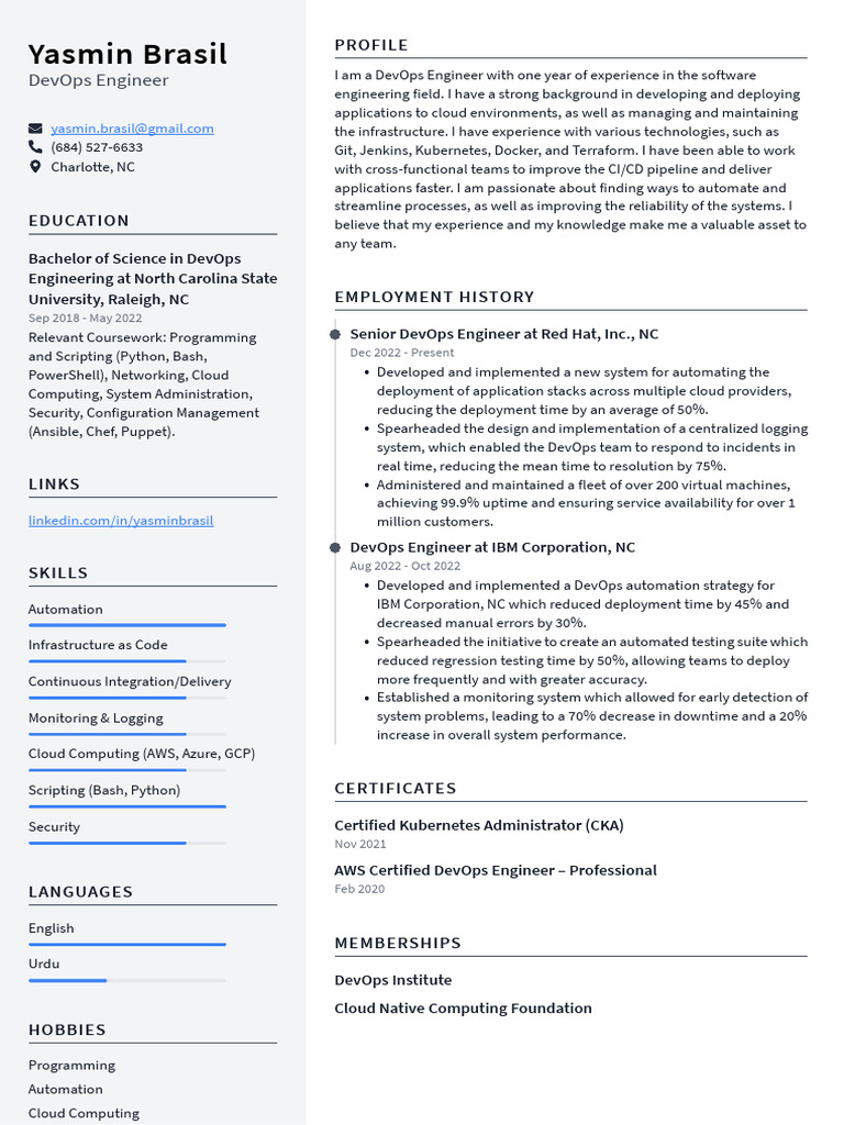 Netflix Devops Engineer Resume Example bEYj7 | PDF