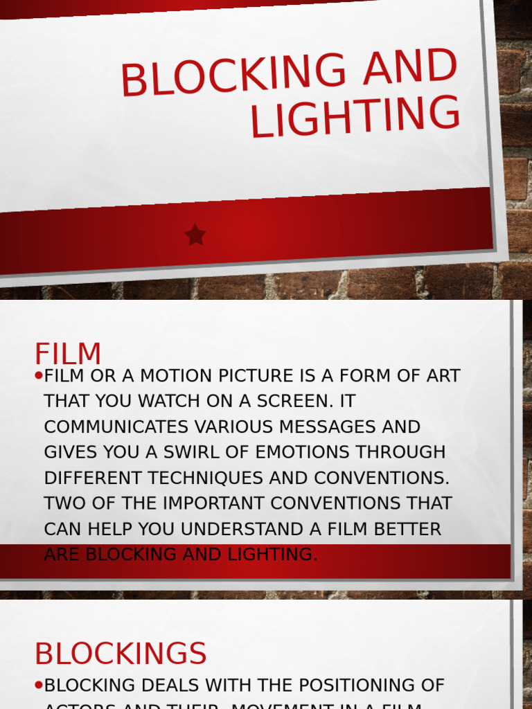Blocking and Lighting English 6 | PDF