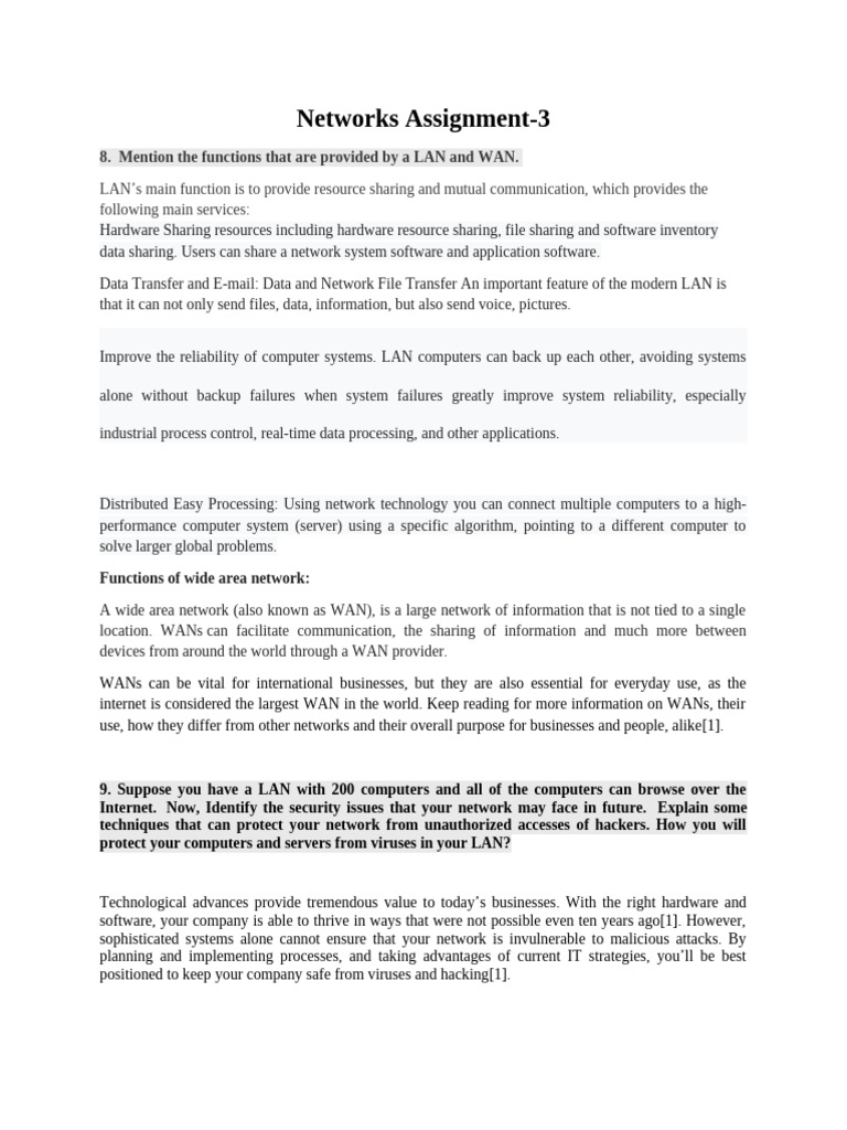 Networks Assignment-3 | PDF