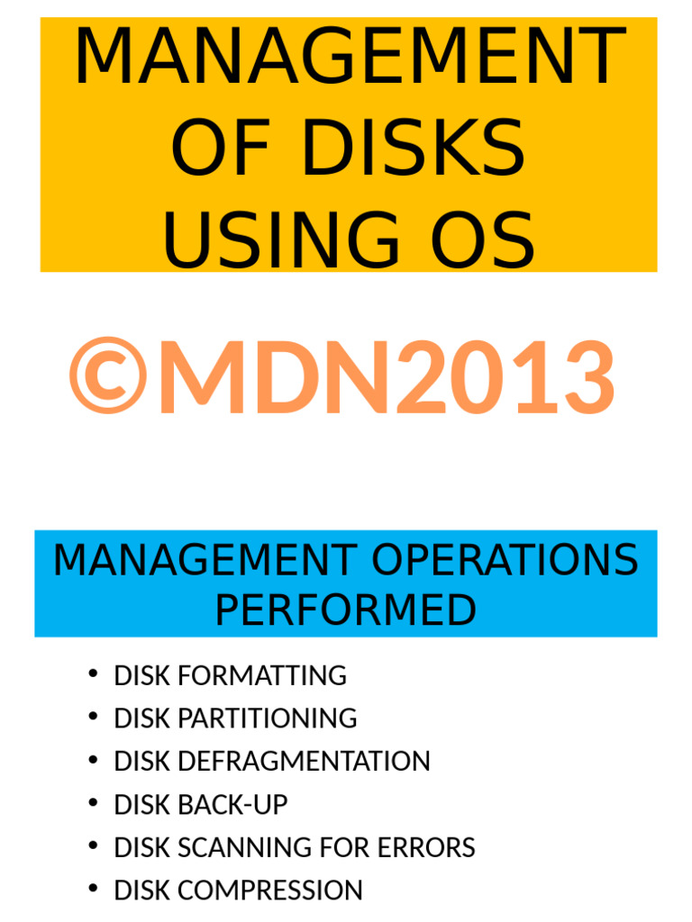 3.management of Disks Using Os f1 | PDF