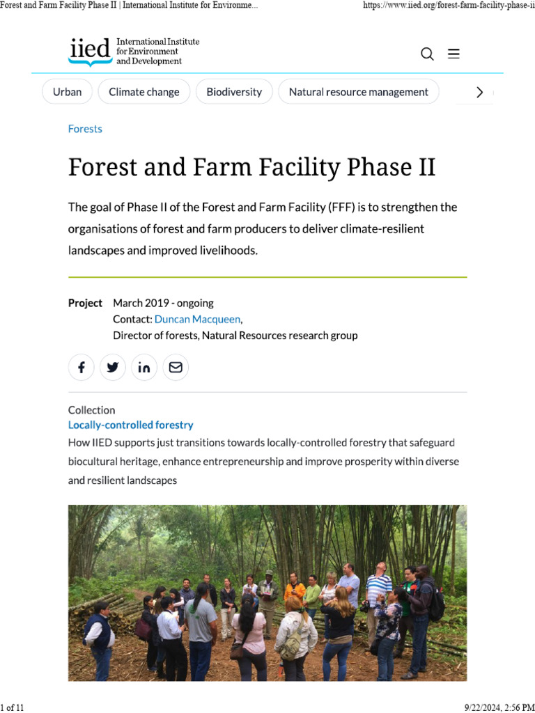 Forest and Farm Facility Phase II | PDF