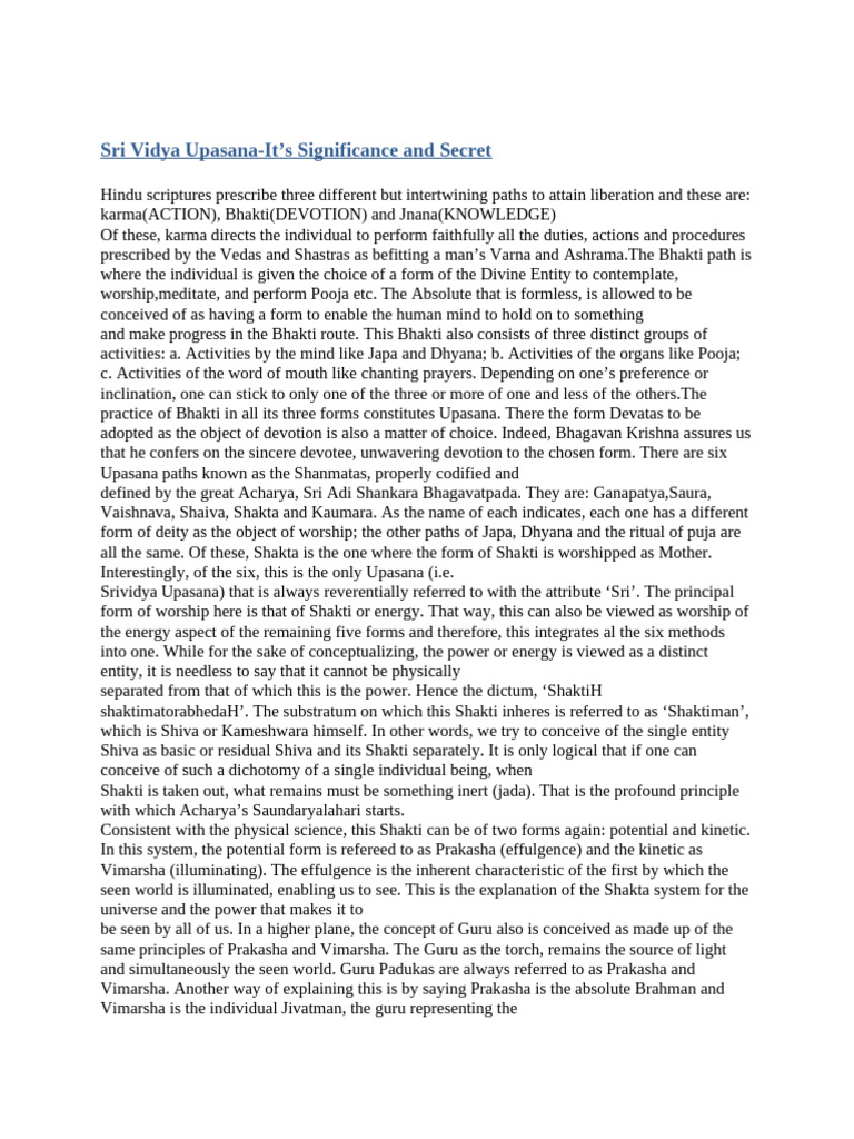 Sri Vidya - Related Info | PDF