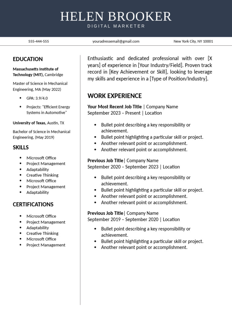 Resume 5 | PDF