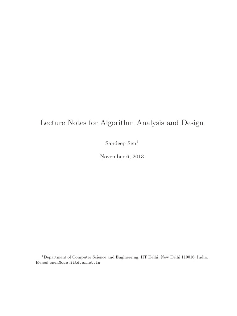 Algorithm Complete Notes | PDF
