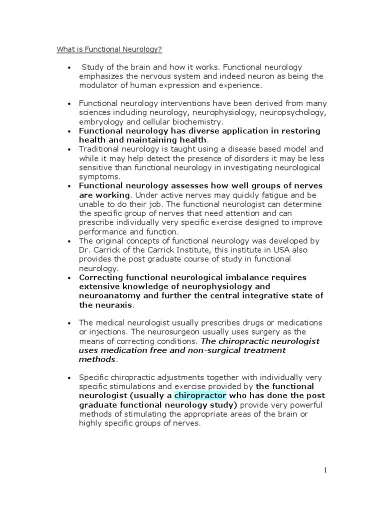 What Is Functional Neurology | PDF | Chiropractic | Neurology