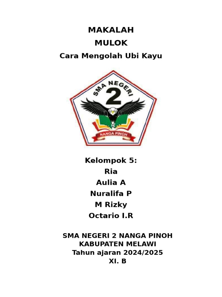 Makalah Mulok K5 XIB | PDF