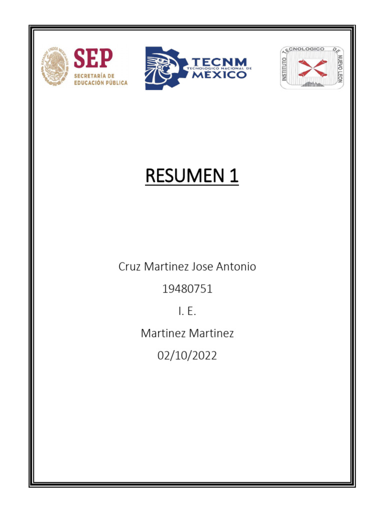 Cruz Martinez_Resumen 1 | PDF