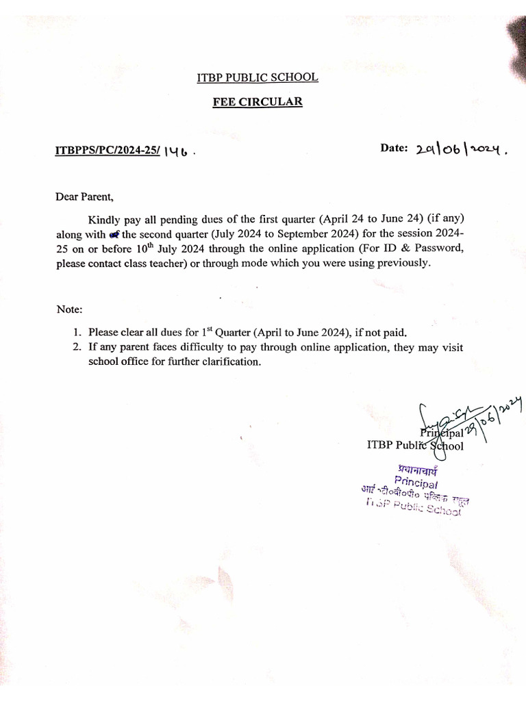 Fee Circular | PDF