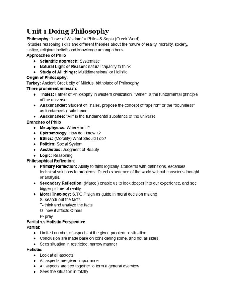 Philo Reviewer Q1 | PDF | Knowledge | Truth