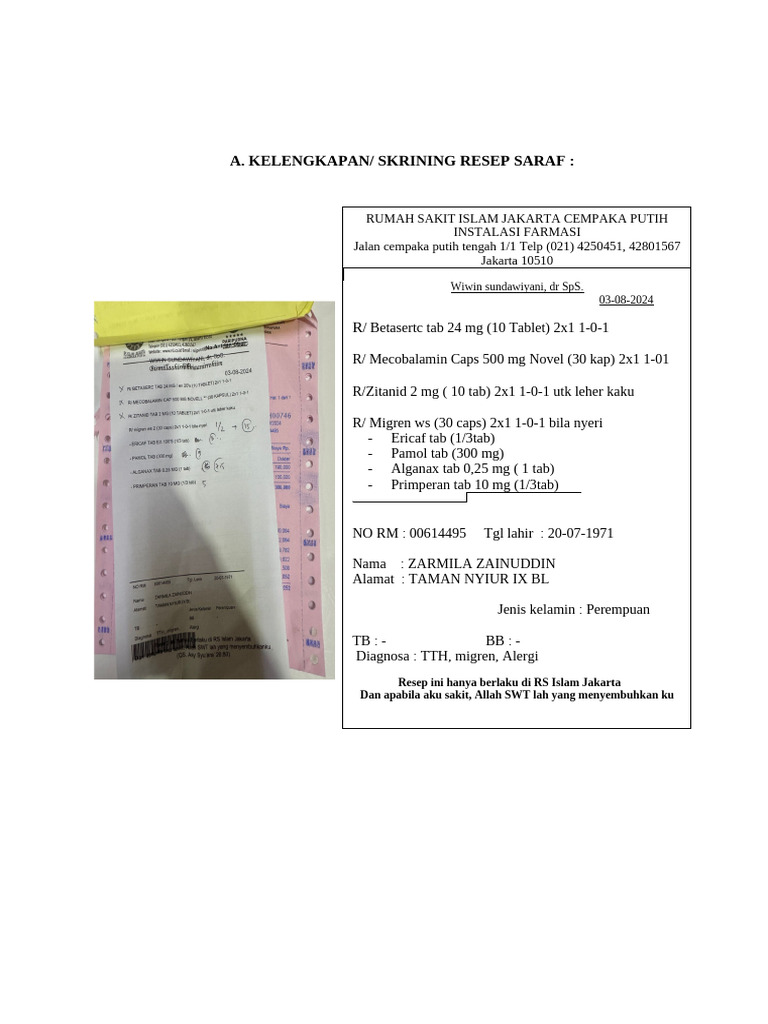 Analisis Resep - Ulfa Meriza Yufita | PDF