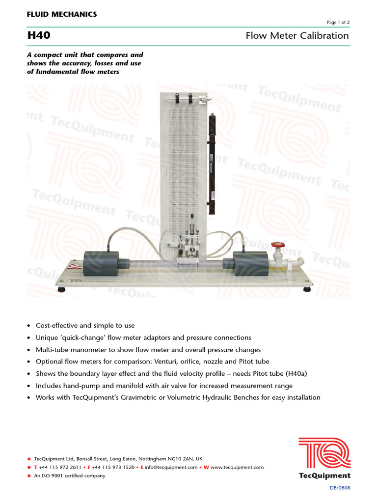 Flow Meter Calibration: Fluid Mechanics | PDF | Flow Measurement ...