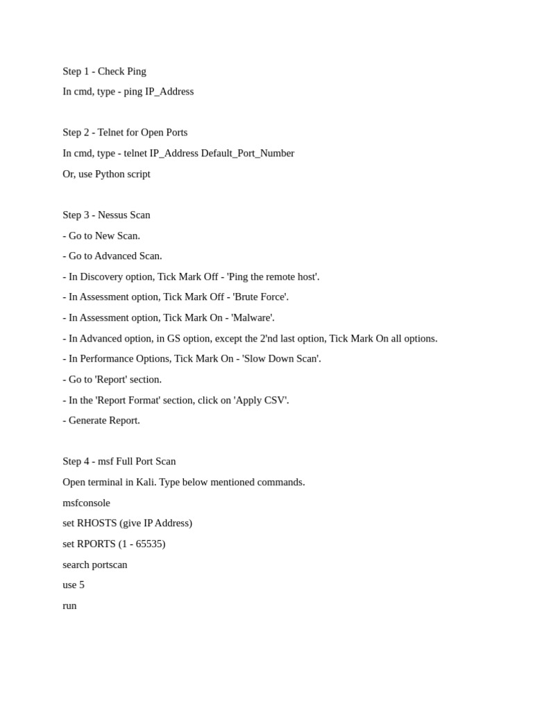 Network VAPT Steps | PDF