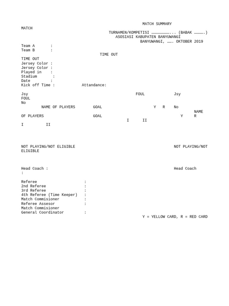 Form Futsal Folio | PDF