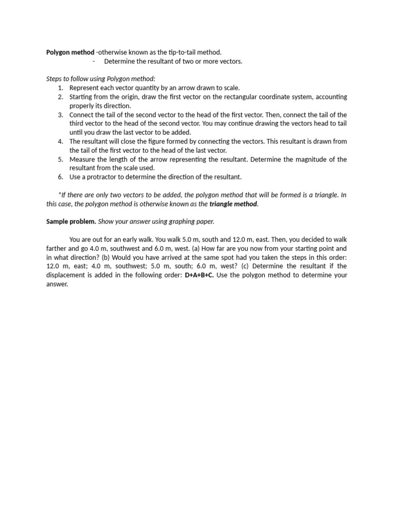 Polygon Method Take Home Pdf