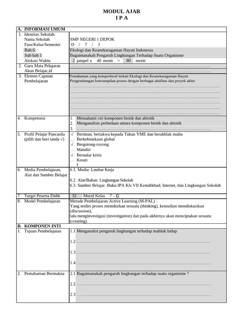 Modul Ajar Bab 6 Pertemuan 1 | PDF