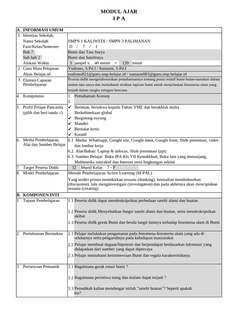 Modul Ajar Bab 7 Sub Bab 3 | PDF