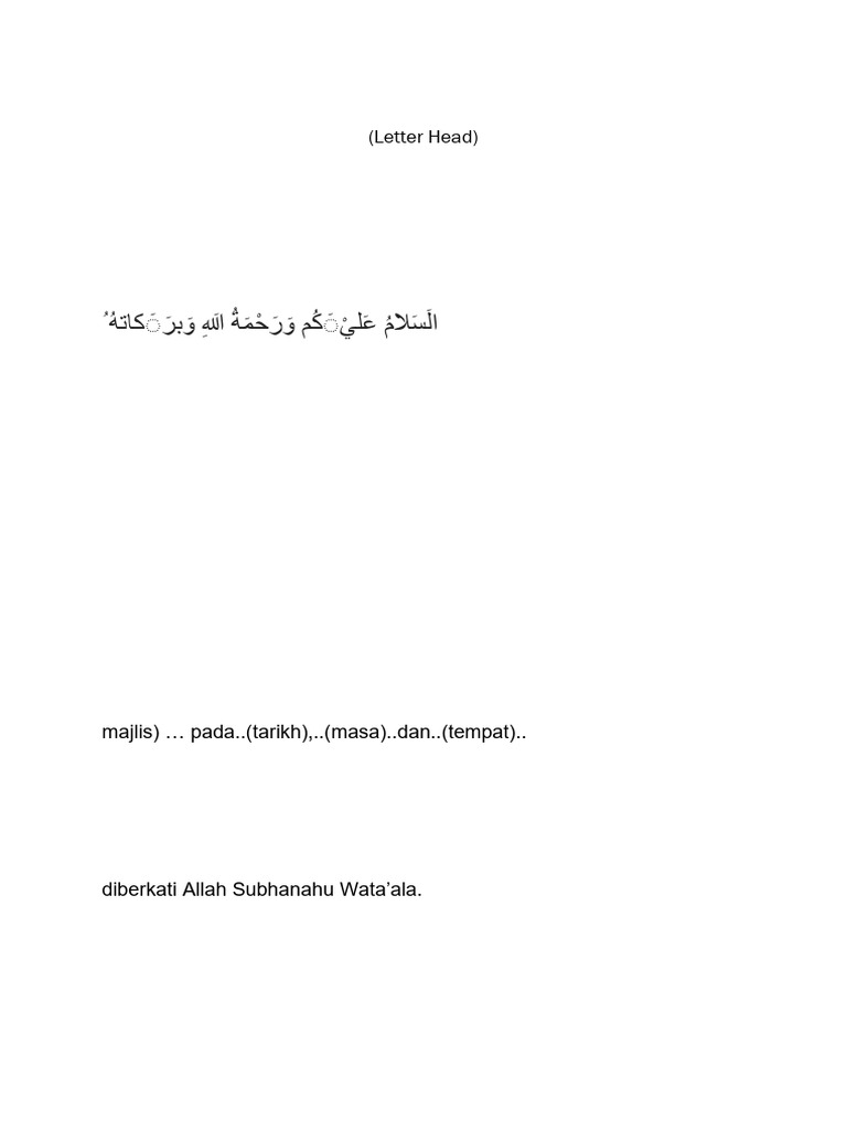 Contoh Warkah Persilaan Ke Majlis 1 | PDF