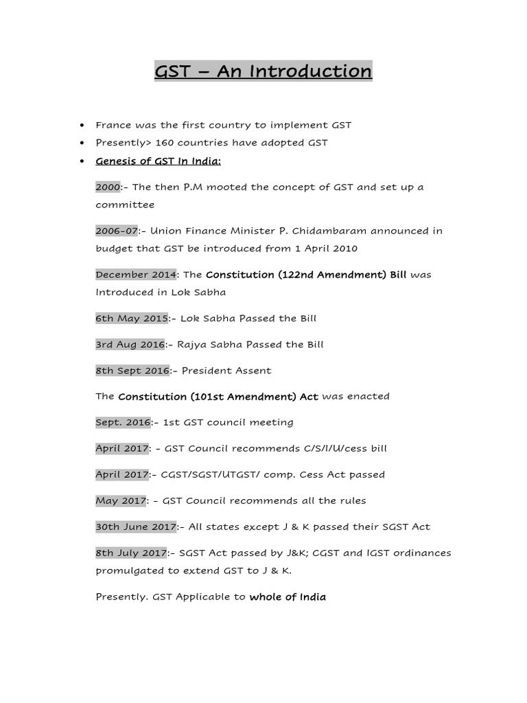 1Gst-Introduction and Definitions | PDF