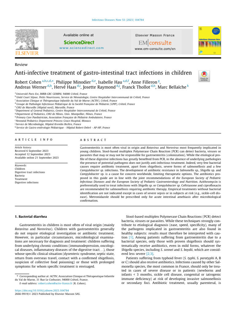 Pediatric Gastrointestinal Infection Treatments | PDF | Diarrhea | Self ...