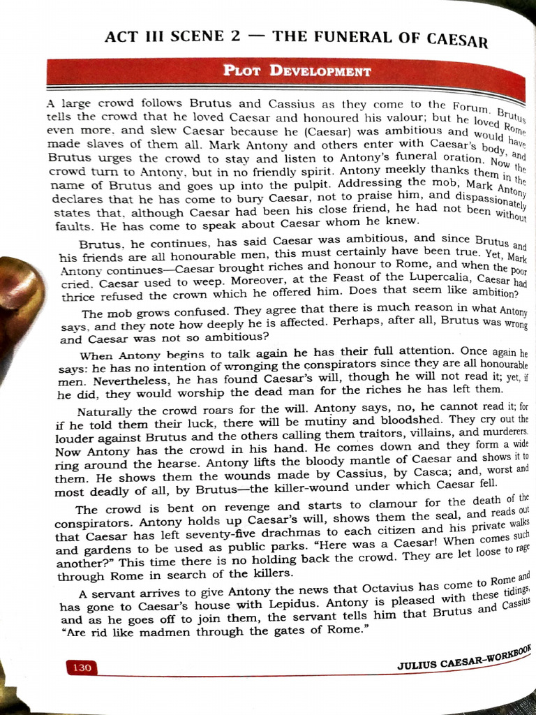 Julius Caesar Half Yearly Workbook | PDF