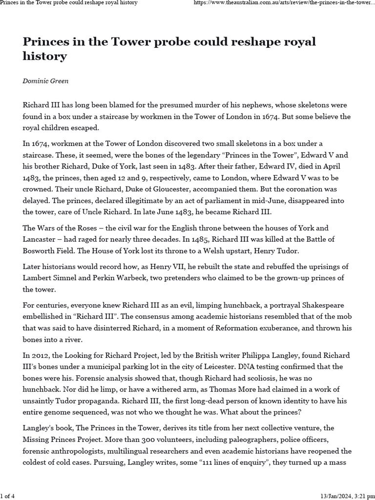 The Princes in The Tower' | PDF