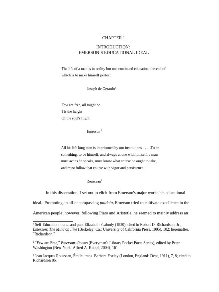 Chapter 1 | PDF | Experience | Ralph Waldo Emerson