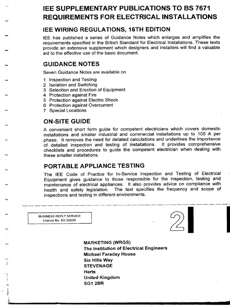 BS 7671 - IEE Regulations | PDF