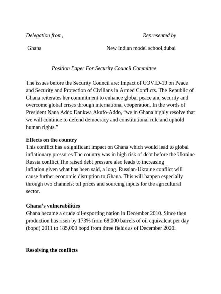 Position Paper UNSC Mariyam XM | PDF